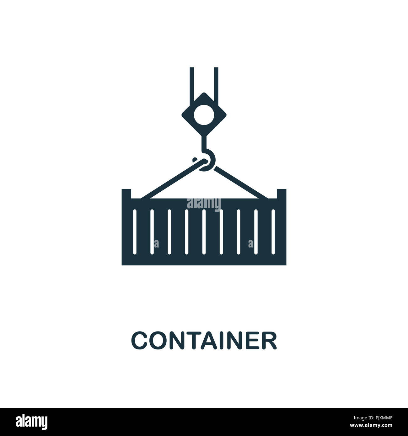 Container icon. Monochrome style design from logistics delivery ...