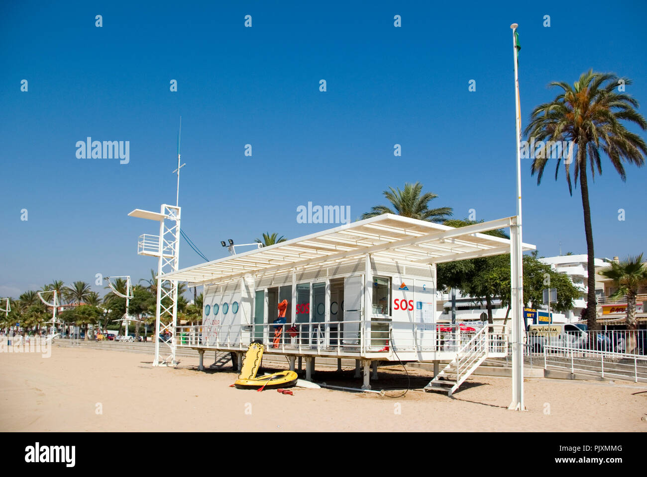 SOS Station on the Beach, Spain Stock Photo - Alamy