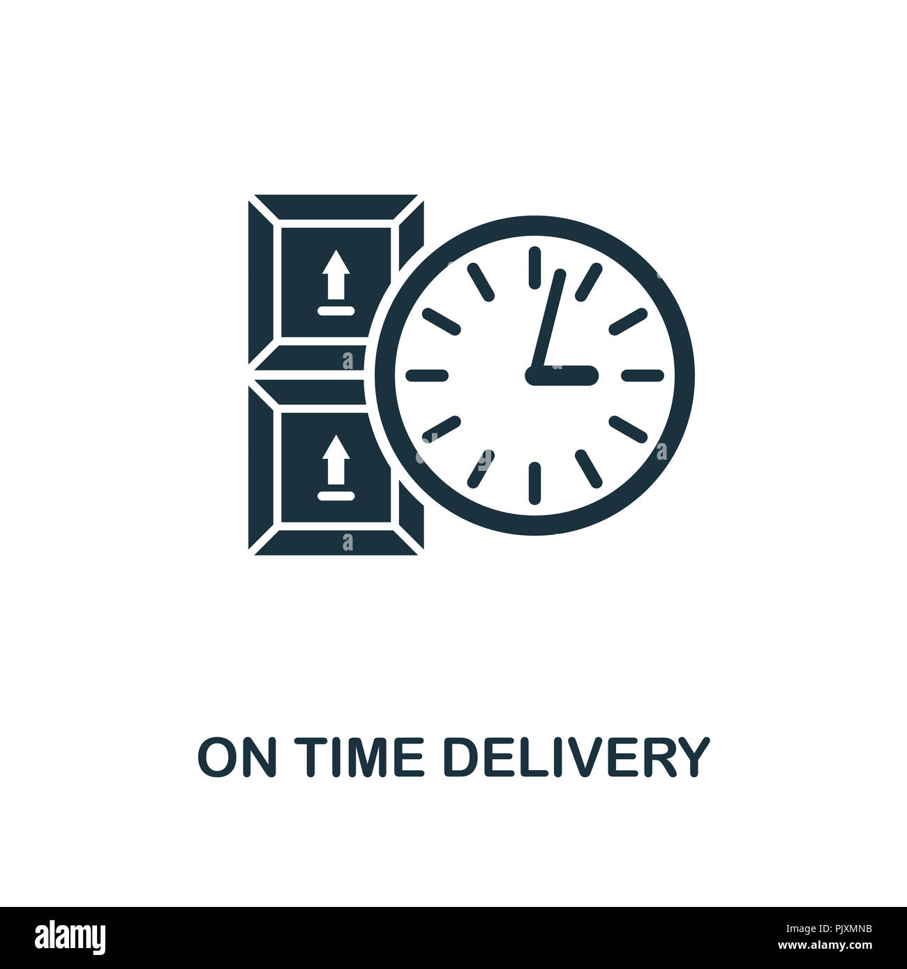 On Time Delivery icon. Monochrome style design from logistics delivery ...
