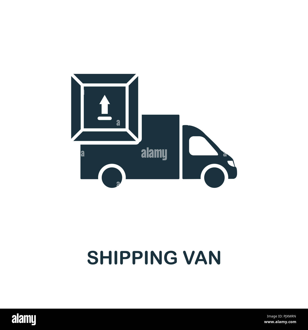 Shipping Van icon. Monochrome style design from logistics delivery ...