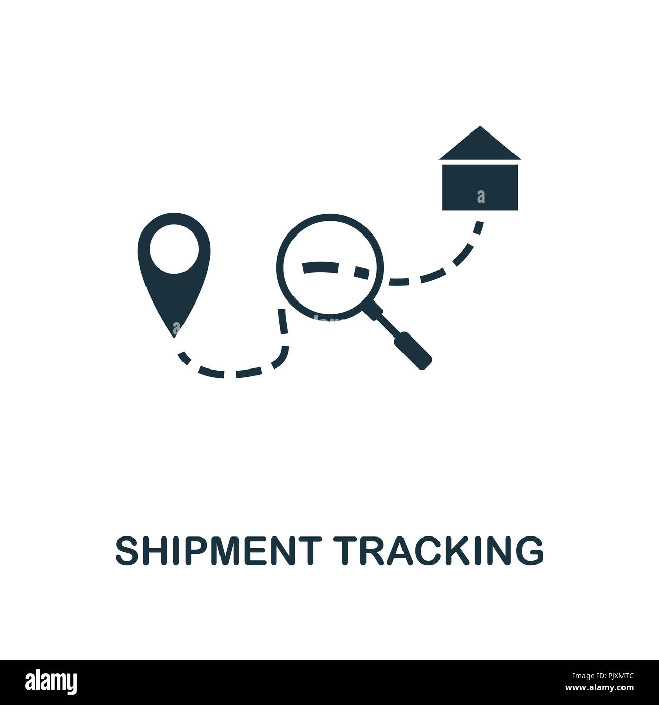 Shipment Tracking icon. Monochrome style design from logistics delivery ...