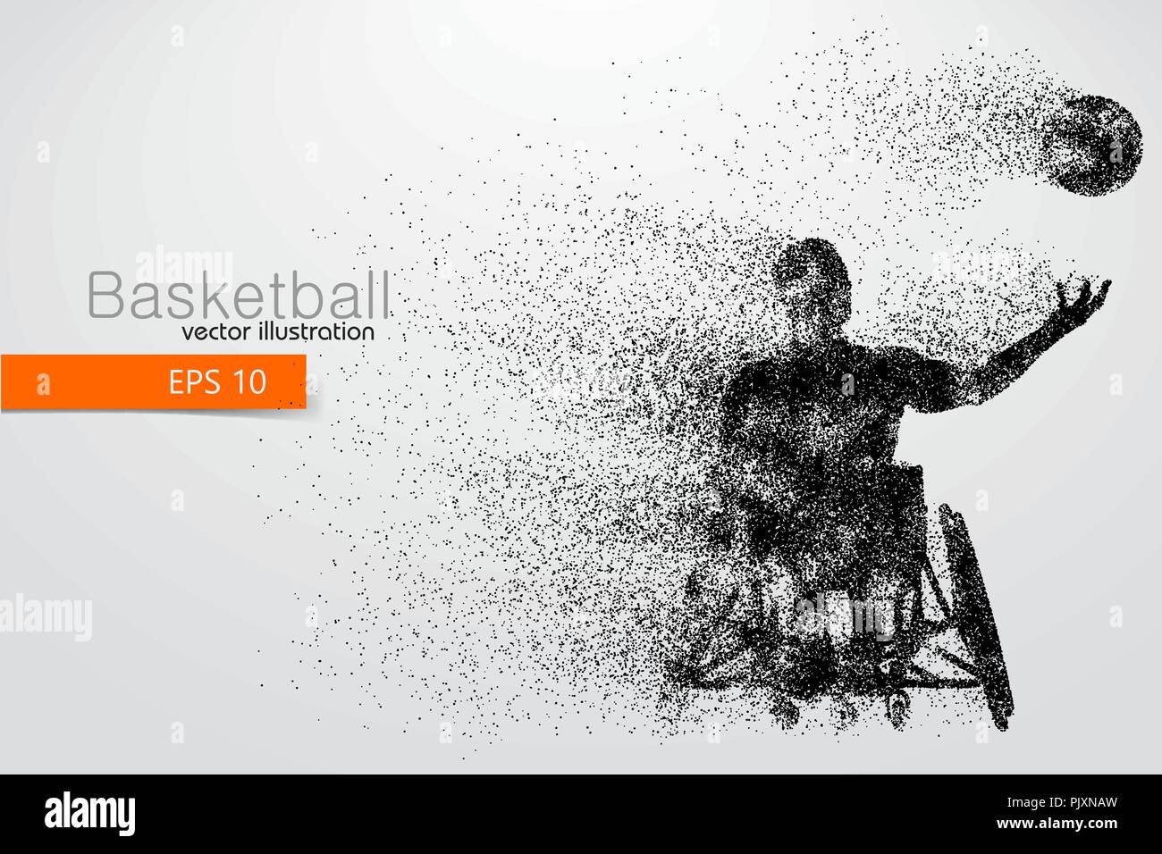 Basketball player disabled. Text on a separate layer, color can be ...