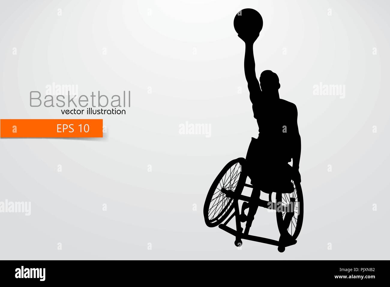 Basketball player disabled. Text on a separate layer, color can be ...