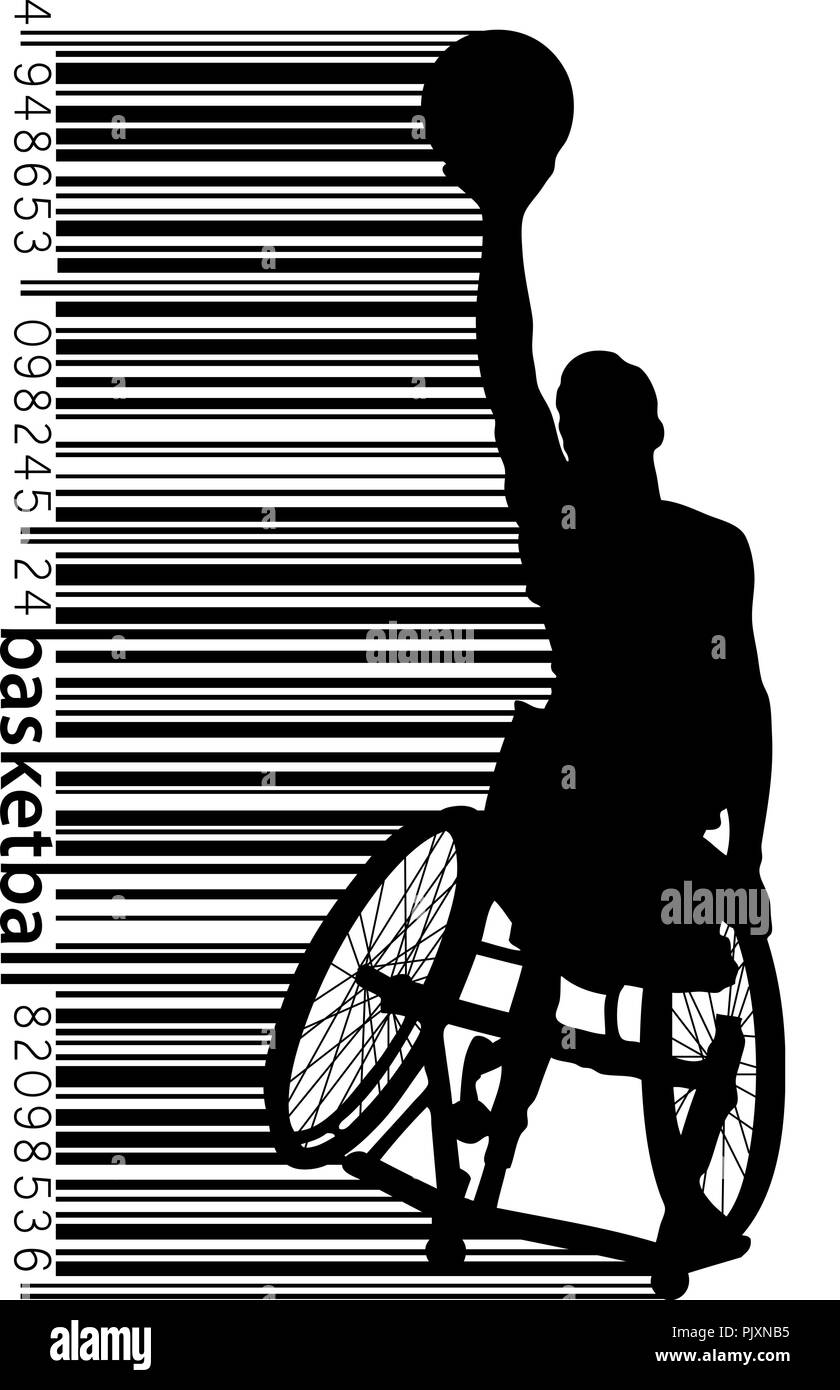 Basketball player disabled. Text on a separate layer, color can be ...