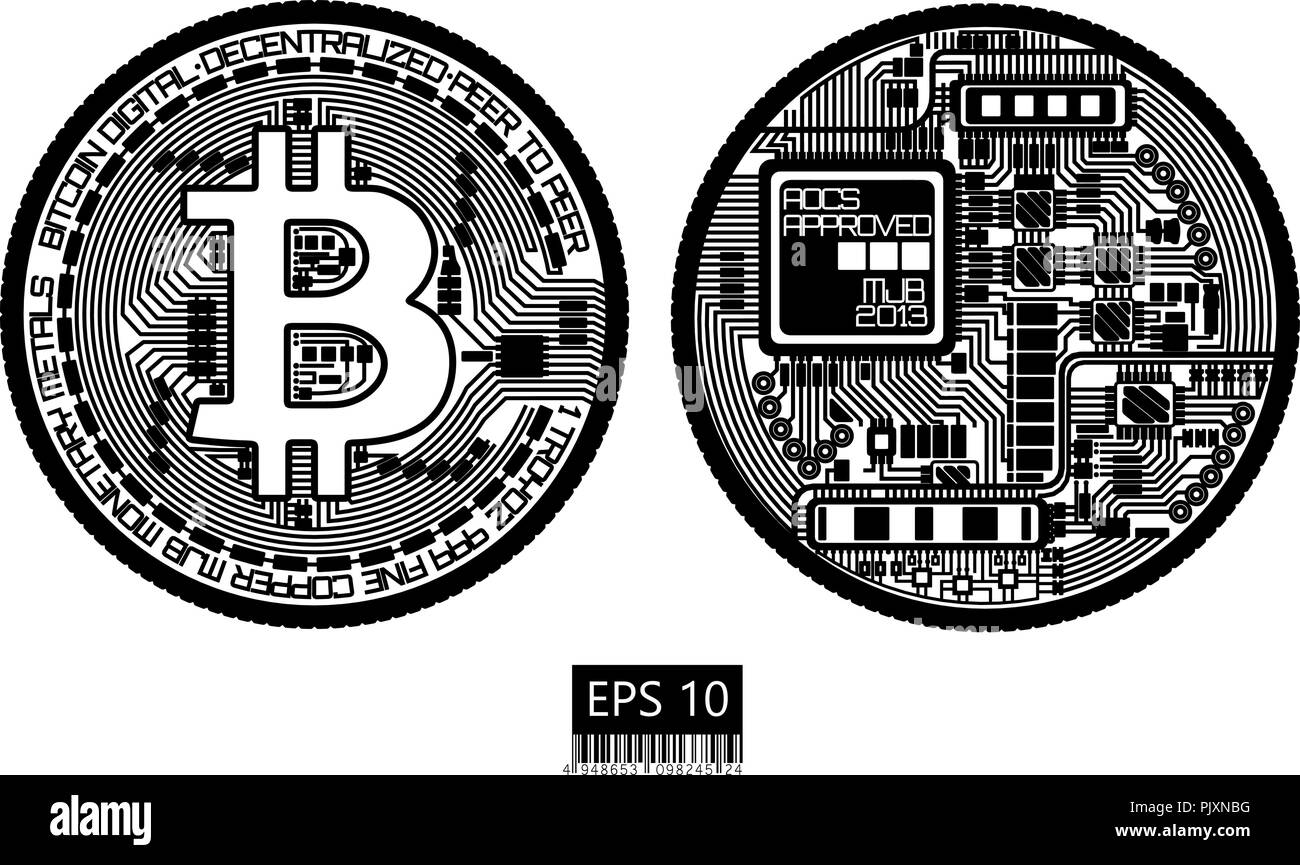 bitcoin front, back side Stock Vector Image & Art - Alamy