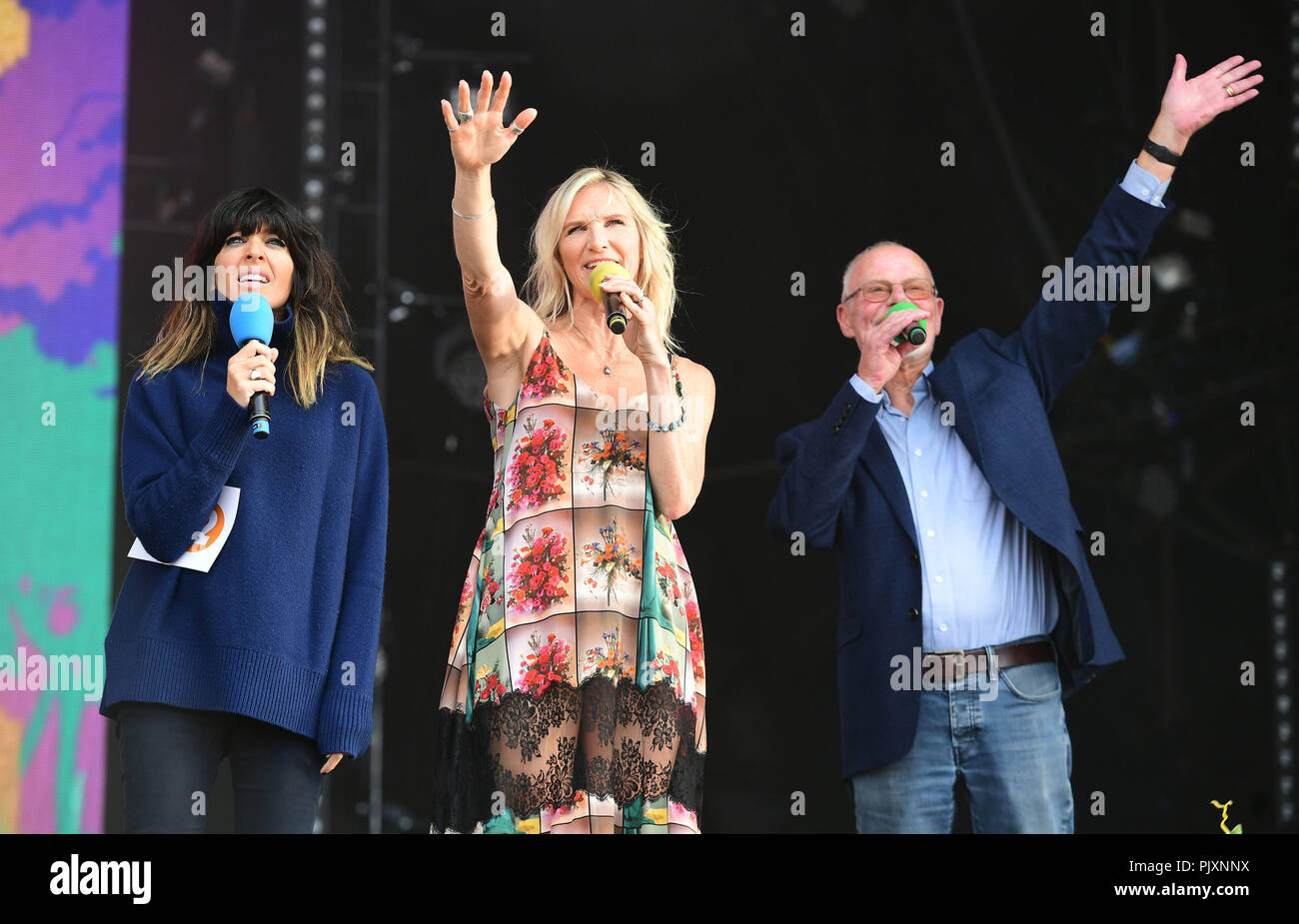 Claudia Winkleman, Jo Wylie and Bob Harris at Radio 2 Live in Hyde Park ...