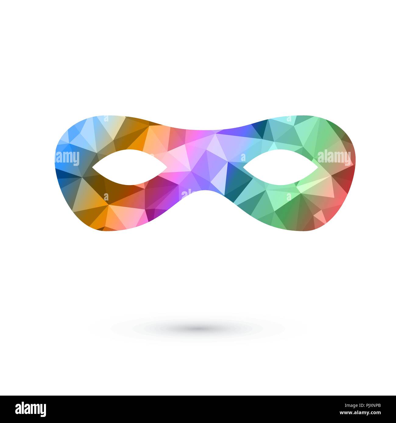 Rainbow color polygonal party mask. Elegance masquerade mask. Vector ...