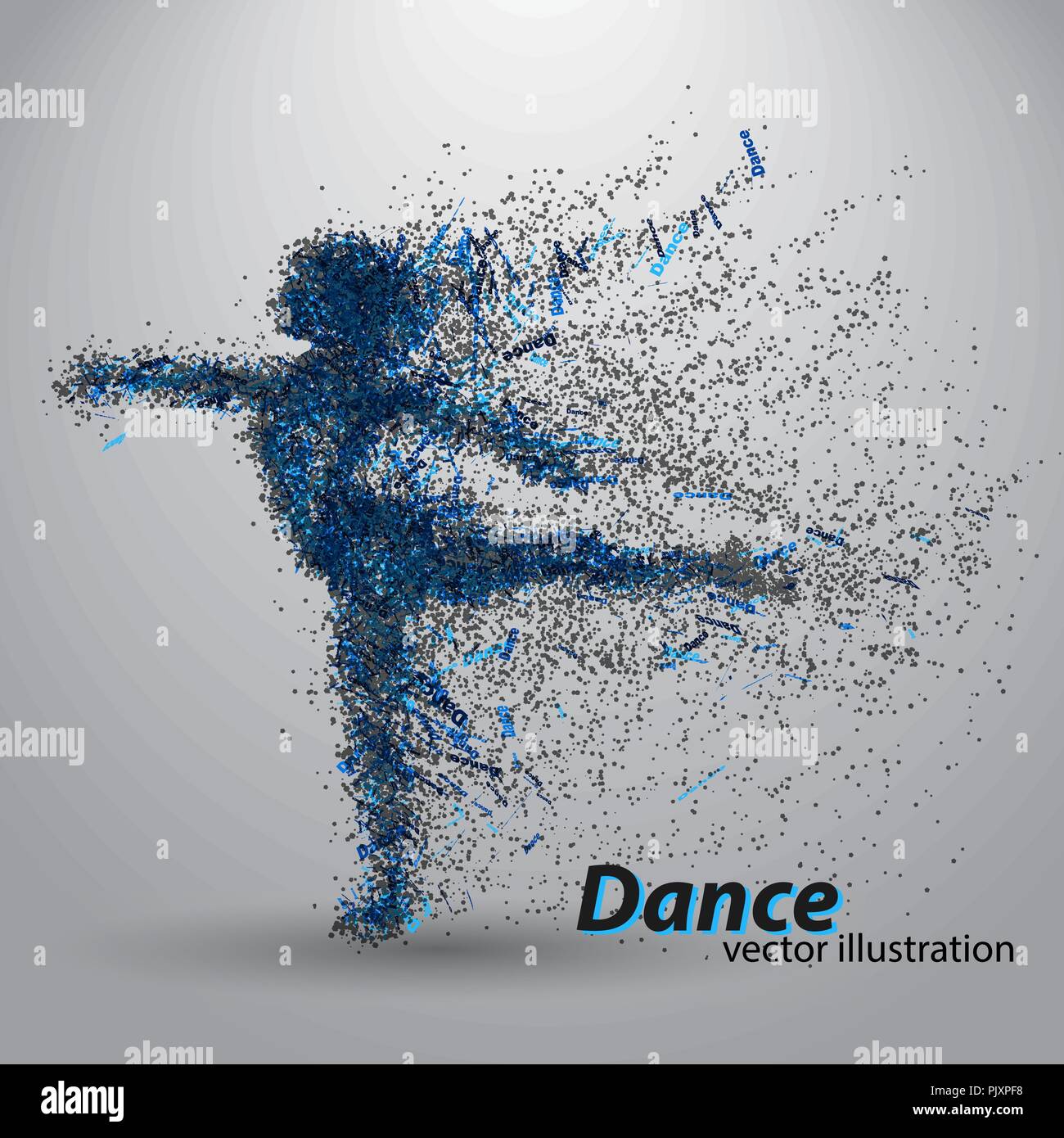 Silhouette of a dancing girl from particles Stock Vector Image & Art ...