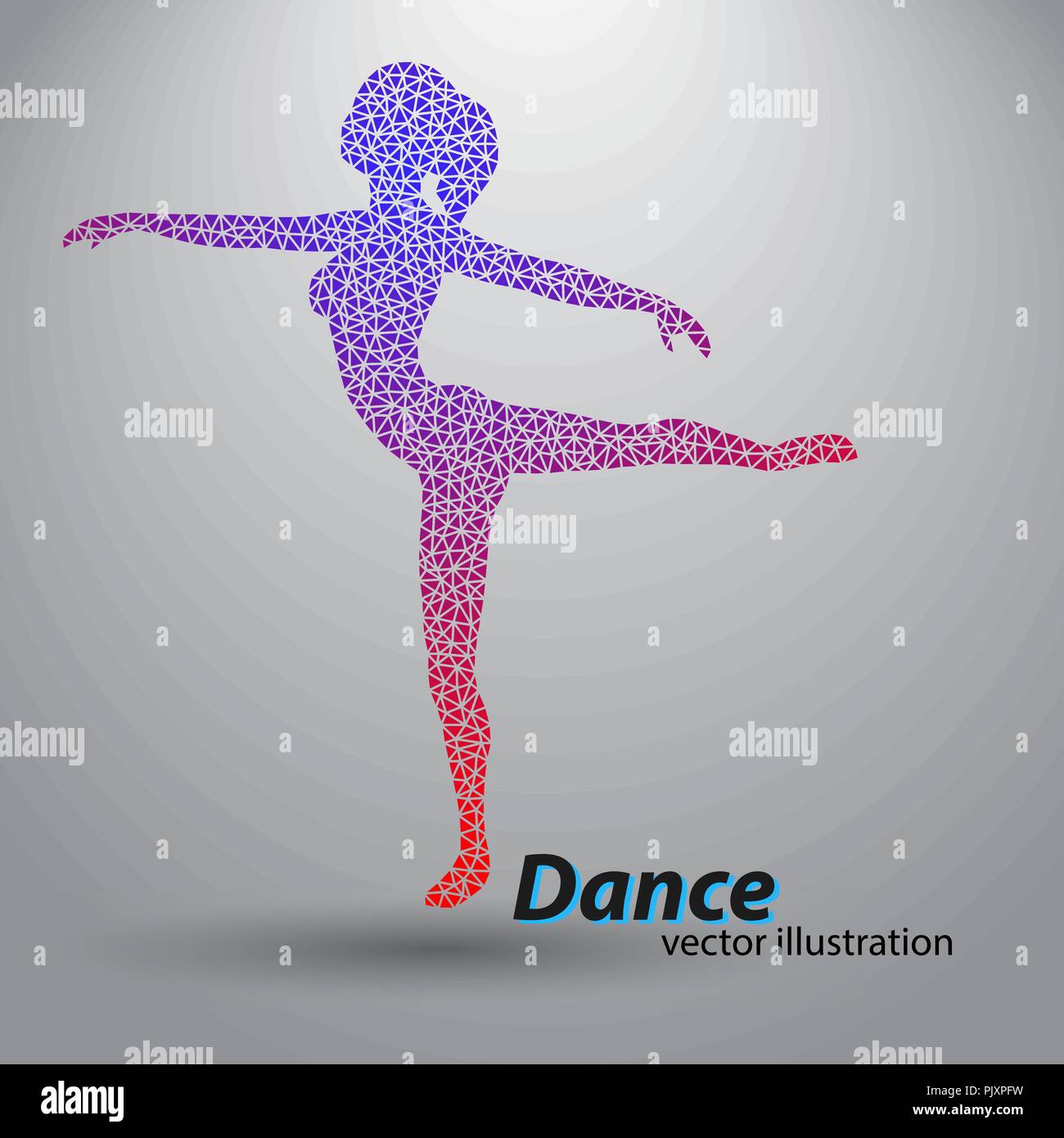Silhouette of a dancing girl from triangles Stock Vector Image & Art ...