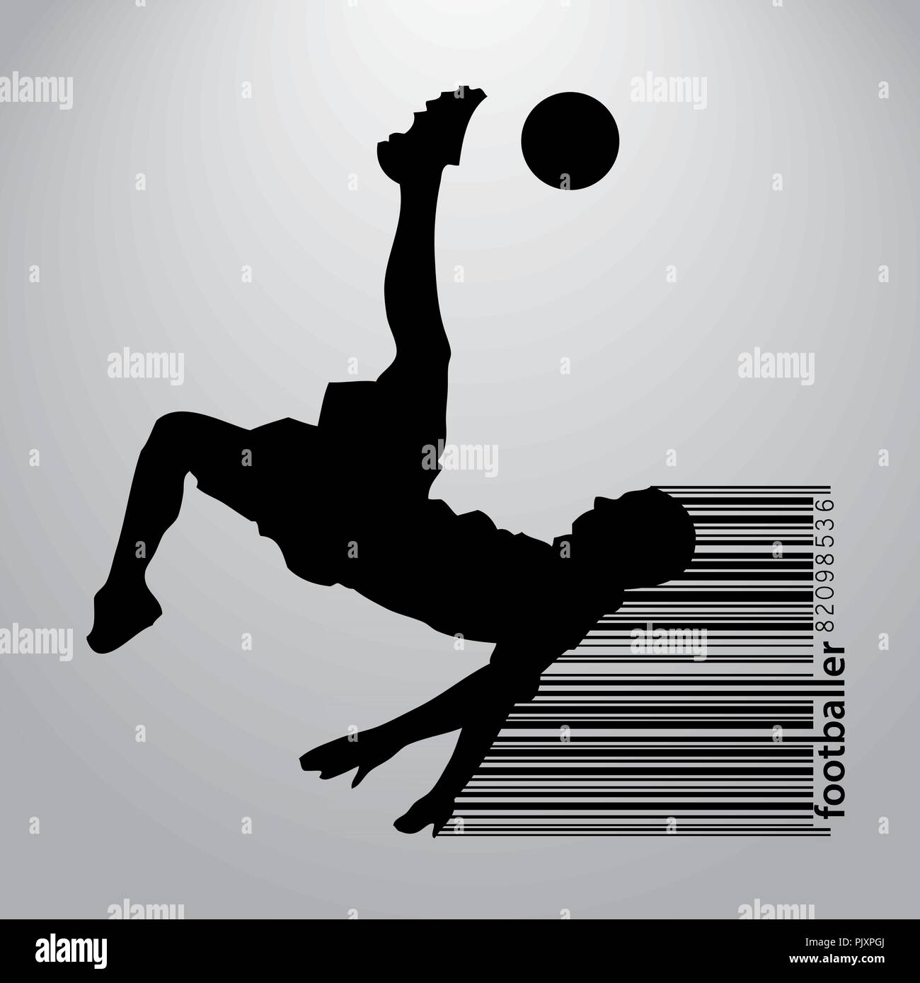 silhouette of a football player and barcode Stock Vector Image & Art ...