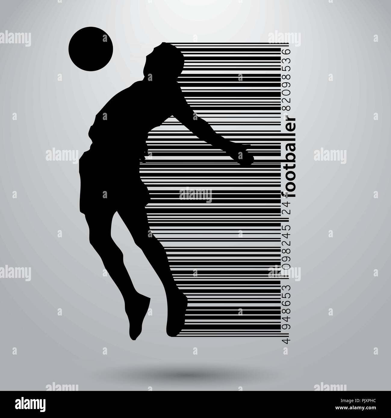 silhouette of a football player and barcode Stock Vector Image & Art ...