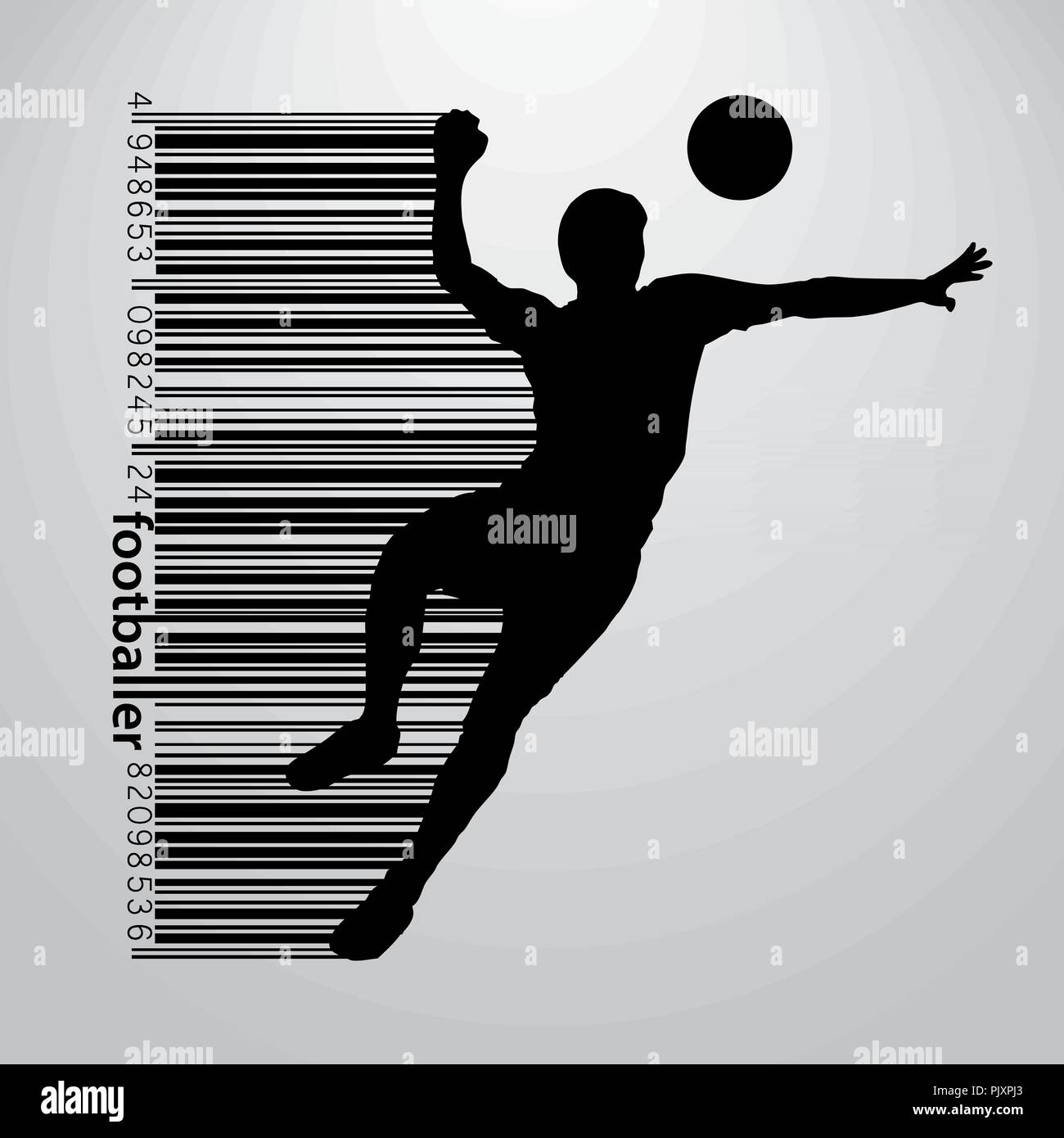 silhouette of a football player and barcode Stock Vector Image & Art ...