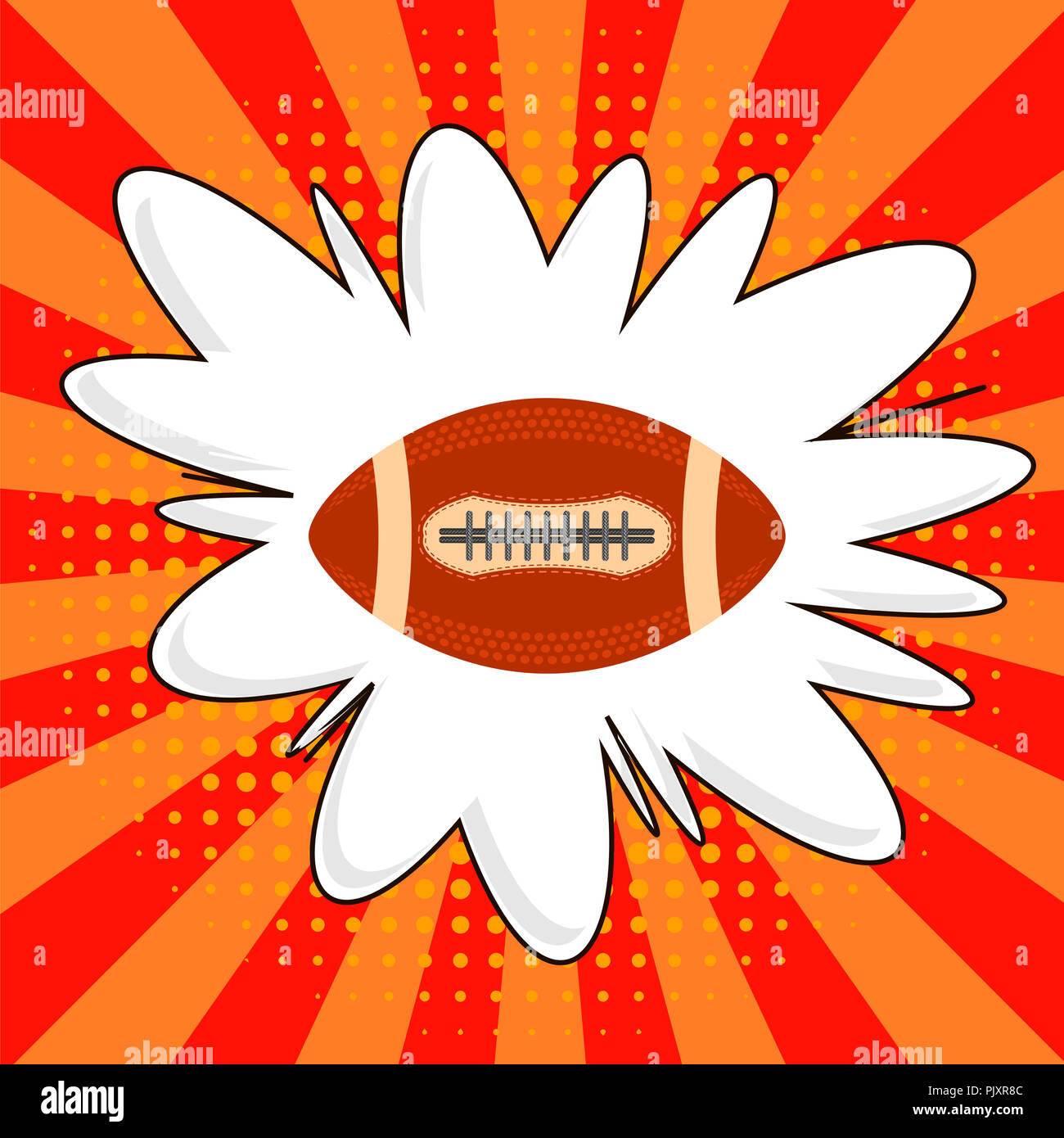 American Football Ball. Rugby Sport Icon. Sports Equipment Oval Design ...