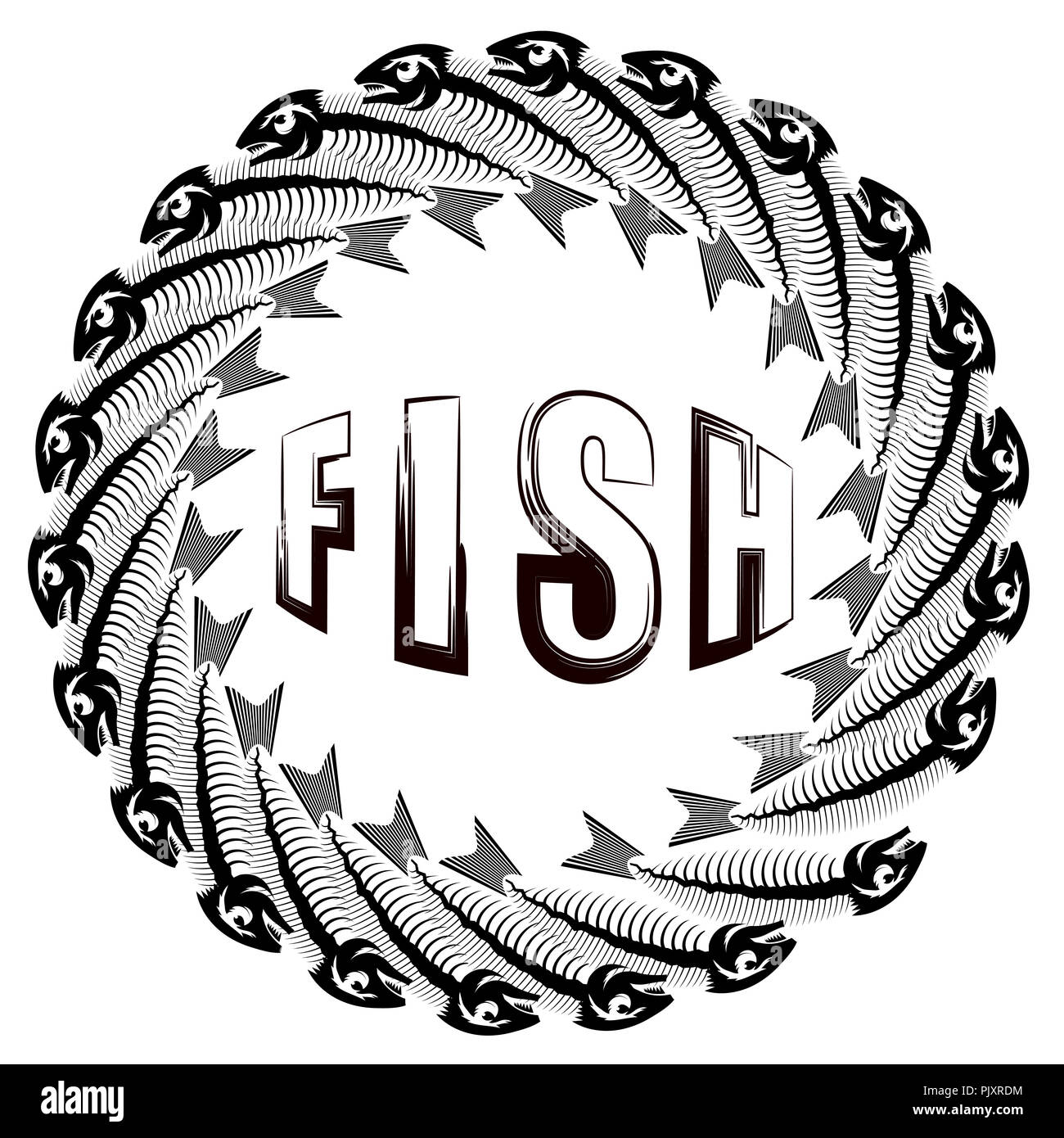 Fish Circle Frame Stock Photo - Alamy