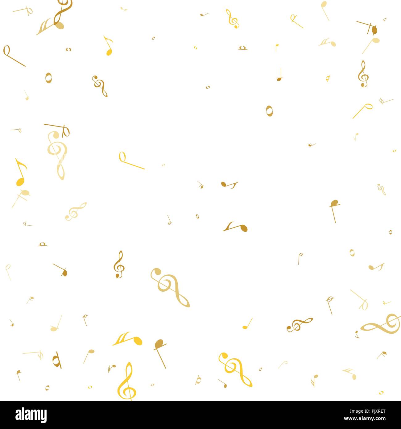 Golden music notes on a solide white background Stock Vector Image ...