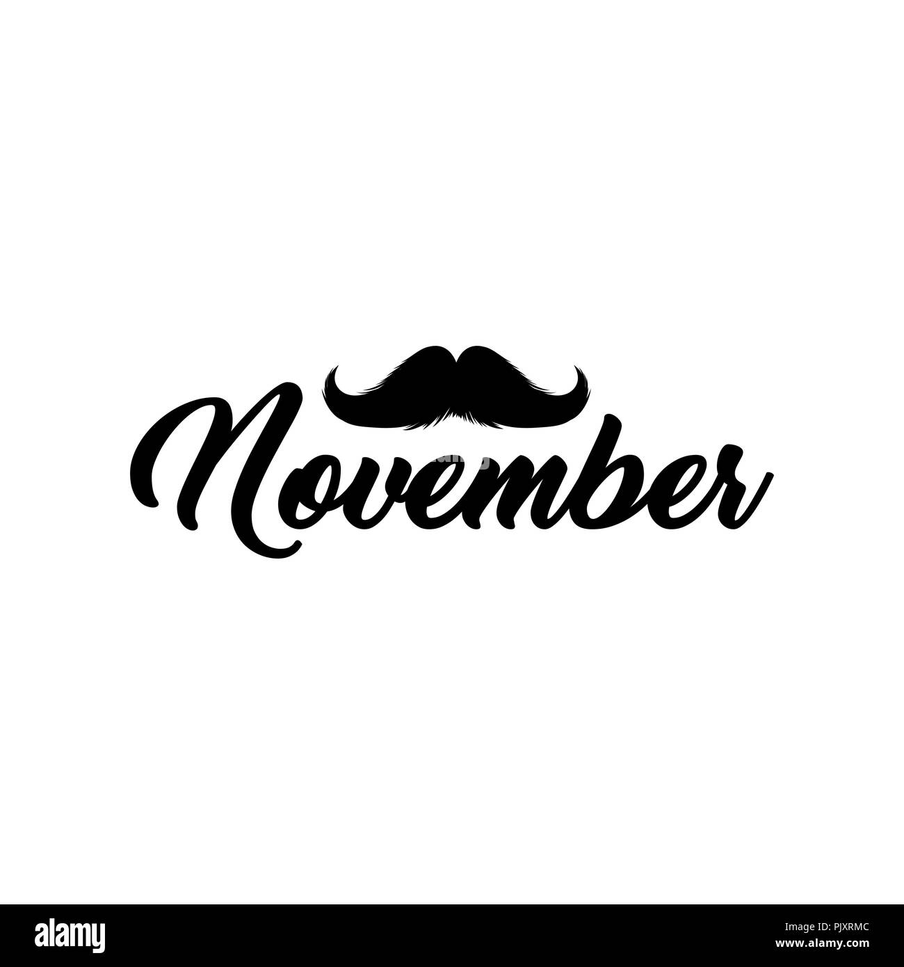 Moustaches Clipart. Black Isolated Silhouette and Hand Drawn Lettering ...