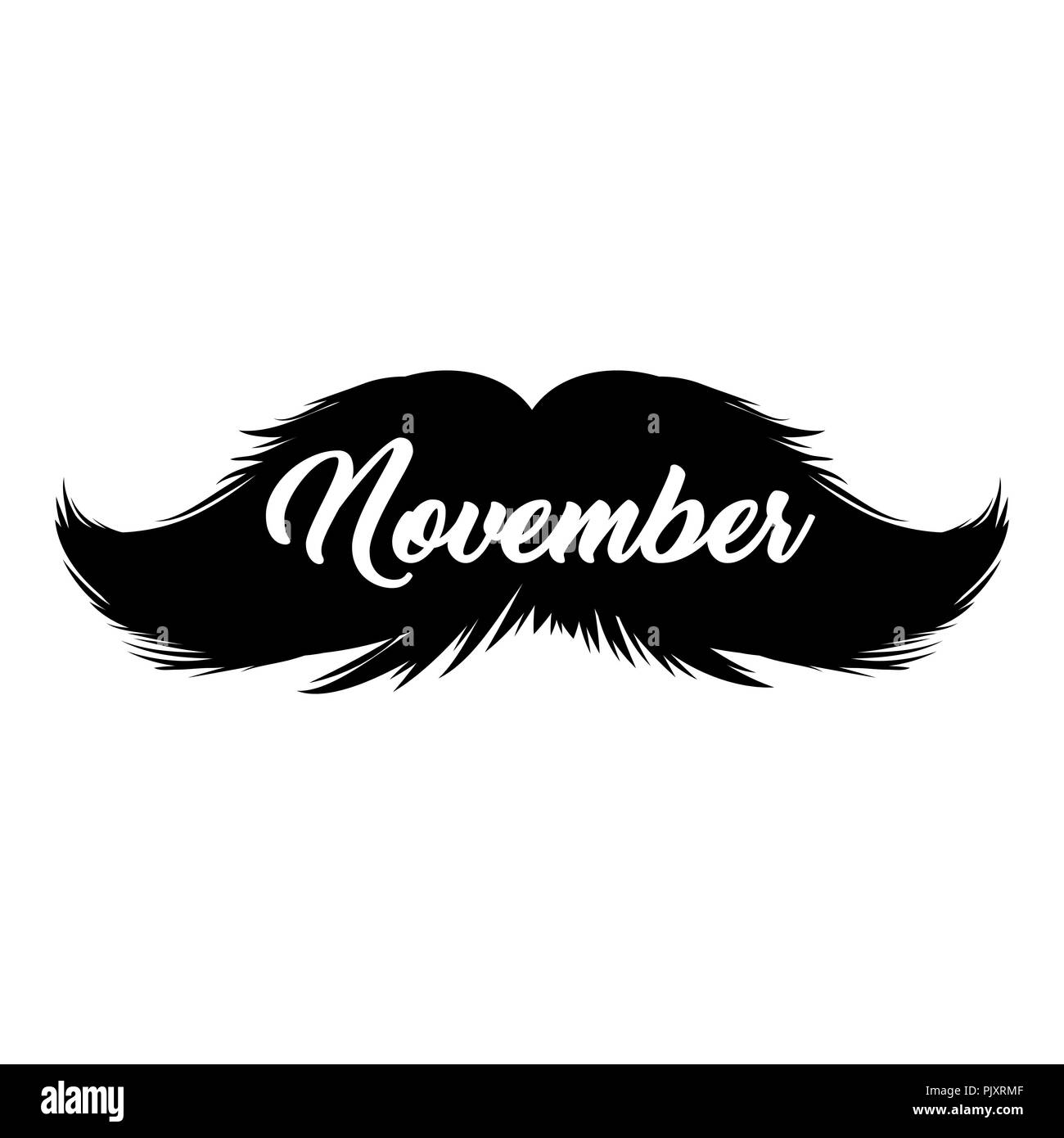 Moustaches Clipart. Black Isolated Silhouette and Hand Drawn Lettering ...