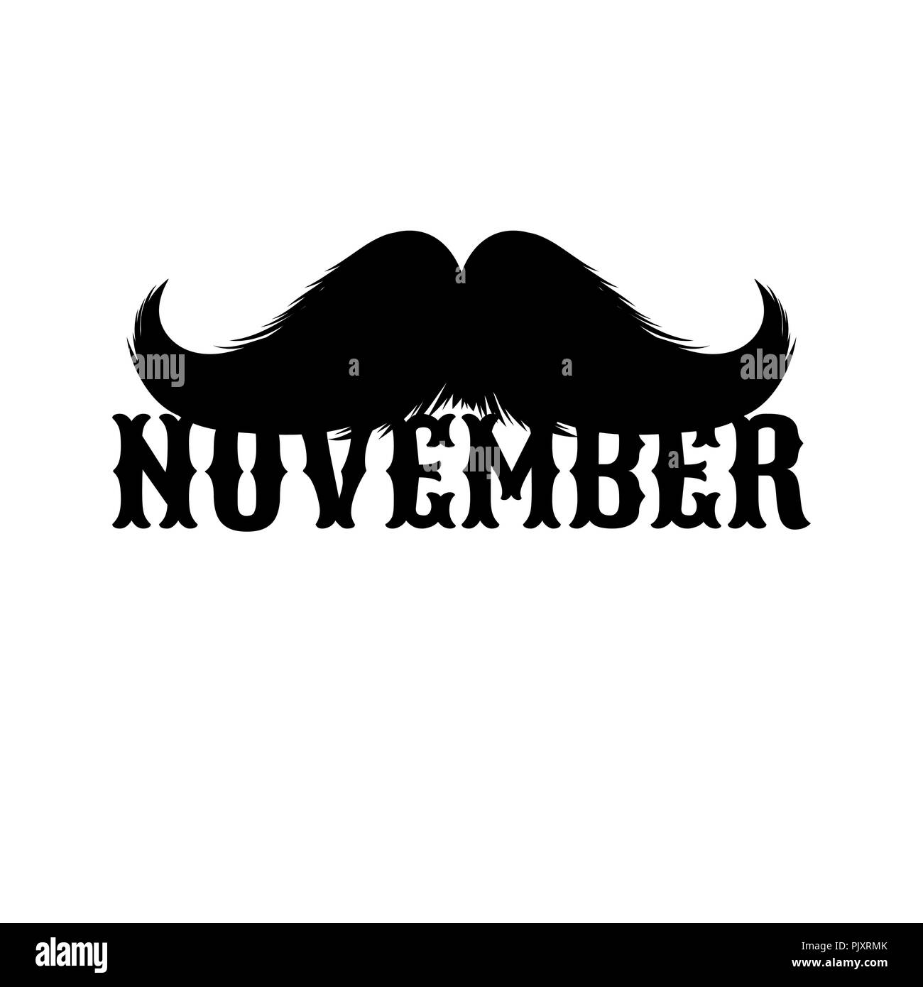 Moustaches Clipart. Black Isolated Silhouette and Hand Drawn Lettering ...