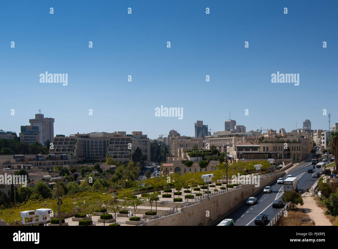 Jerusalem aerial western wall and dome of the rock hi-res stock ...