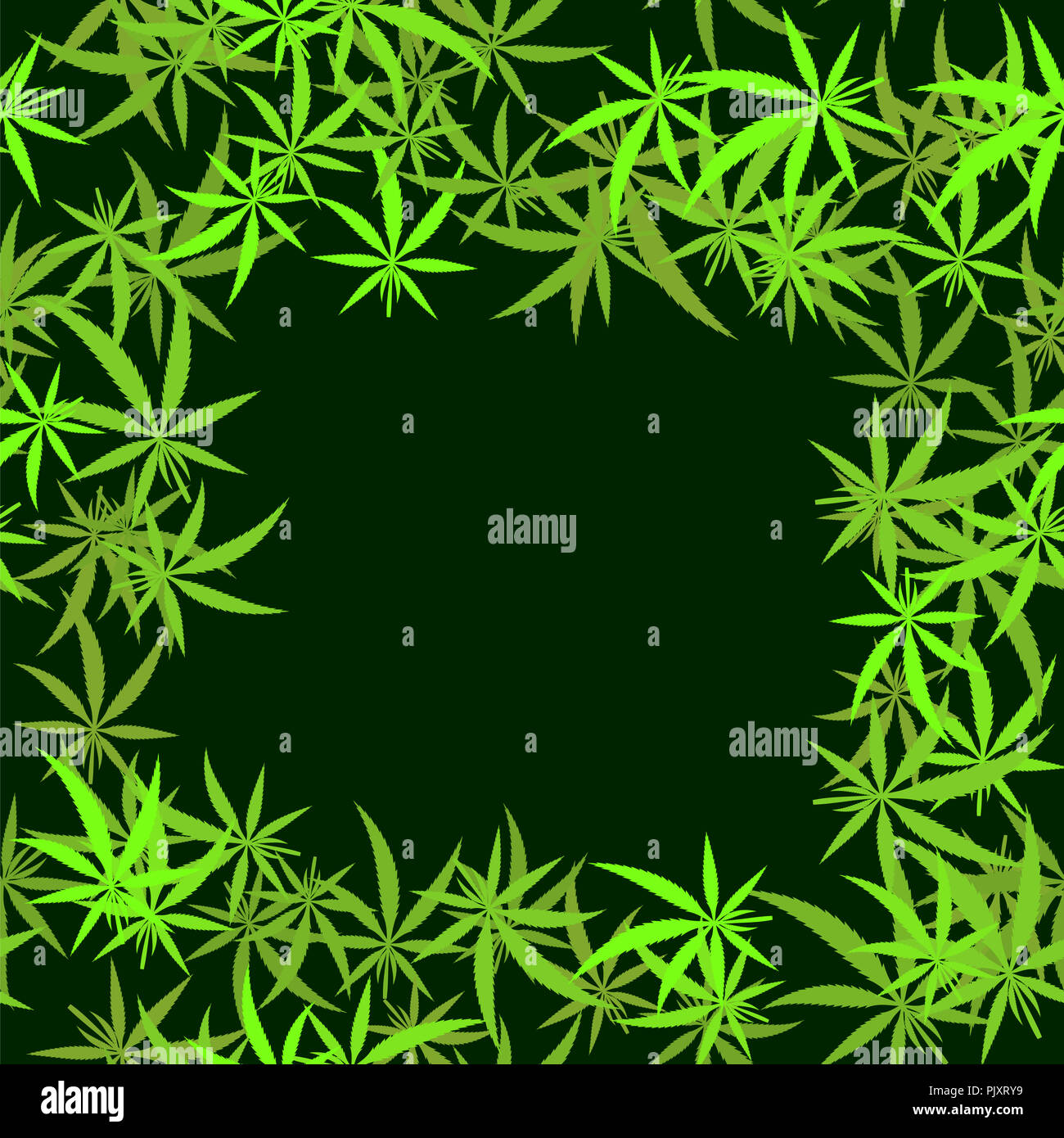 Green Cannabis Leaves Seamless Background. Marijuana Pattern. Medical ...
