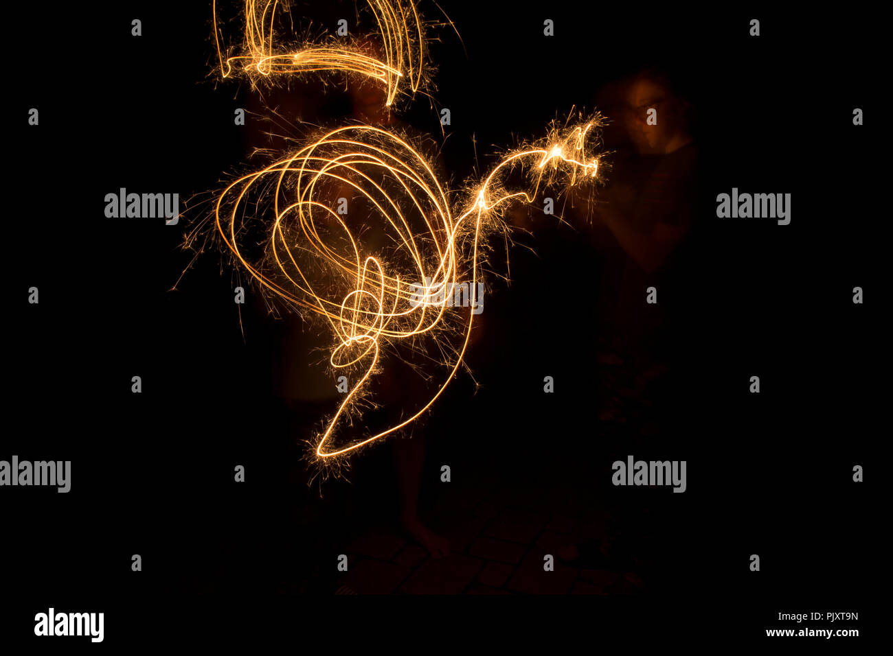 Fire works long exposure Stock Photo - Alamy