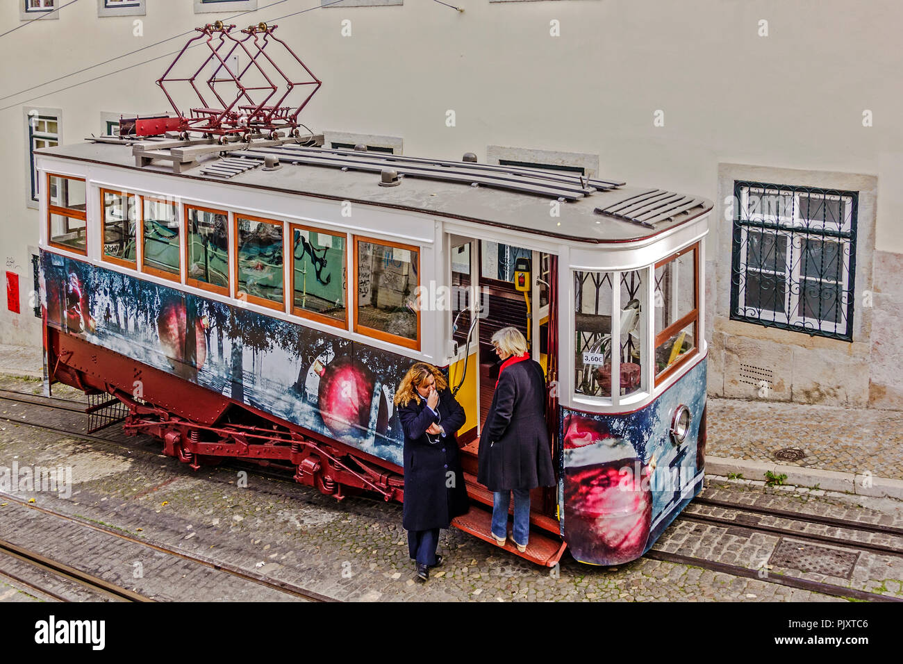 funicular railway Carriage Lisbon Portugal Stock Photo - Alamy