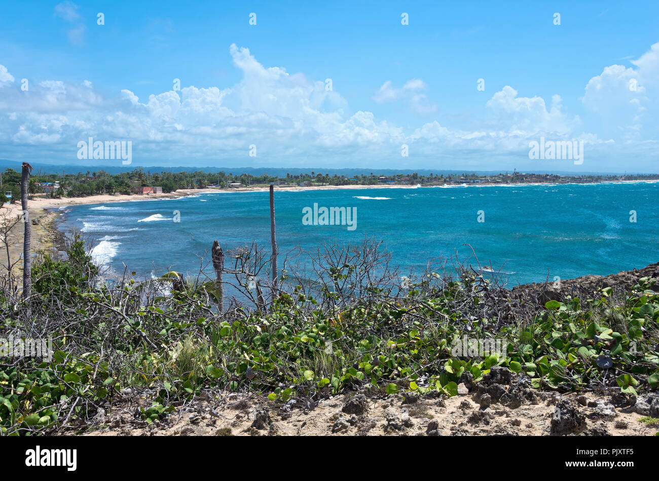beach and bay of atlantic ocean along north coast puerto rico near ...