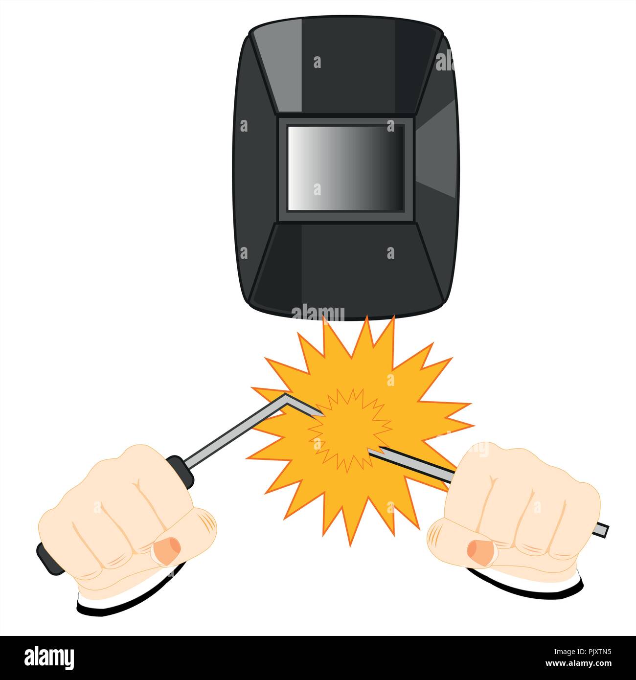 Worker tools in hands Stock Vector Images - Alamy