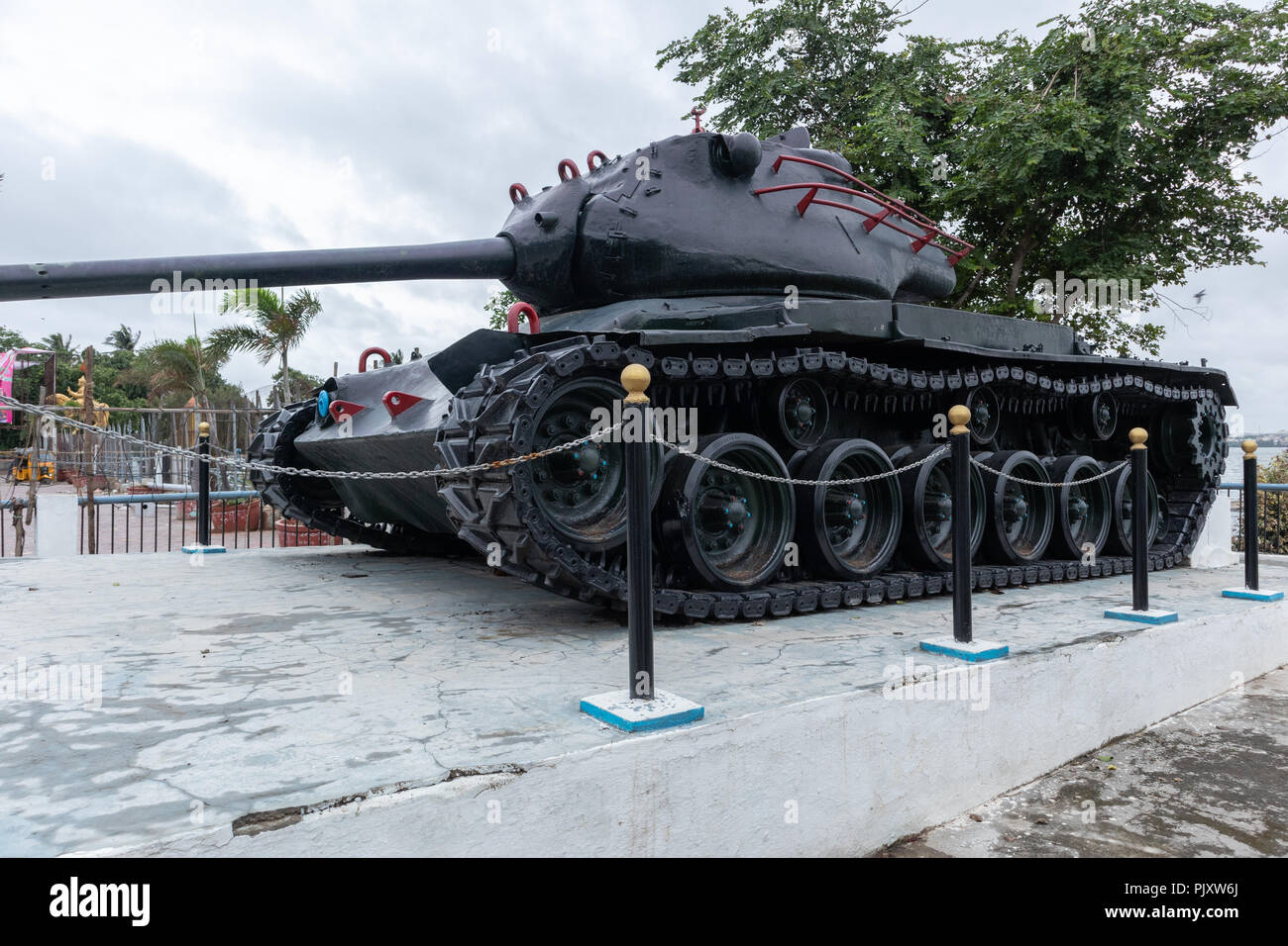 M-47 Patton Tank installation at Tankbund in Hyderabad,India Stock ...