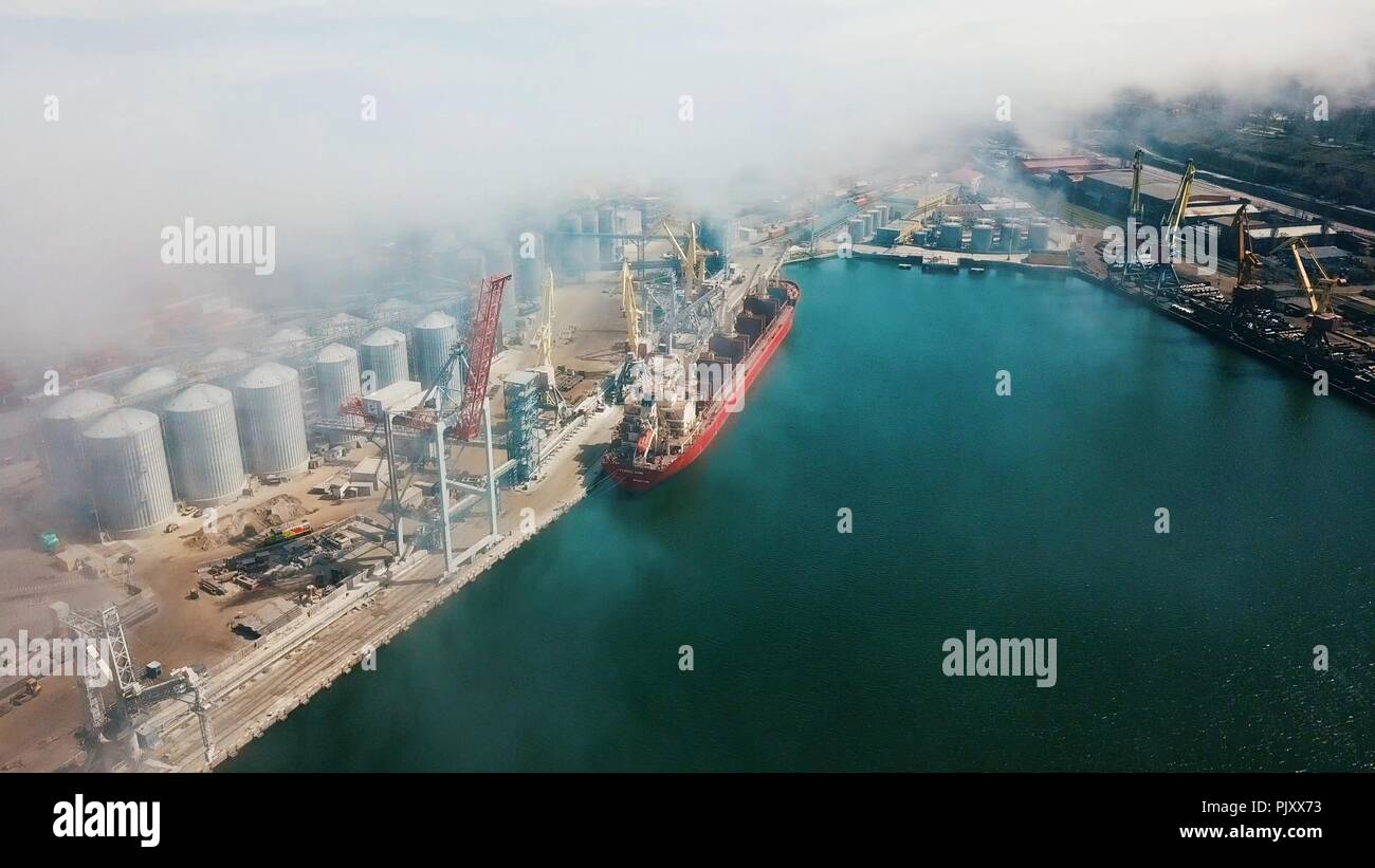 aerial view of terminal in port Stock Photo - Alamy