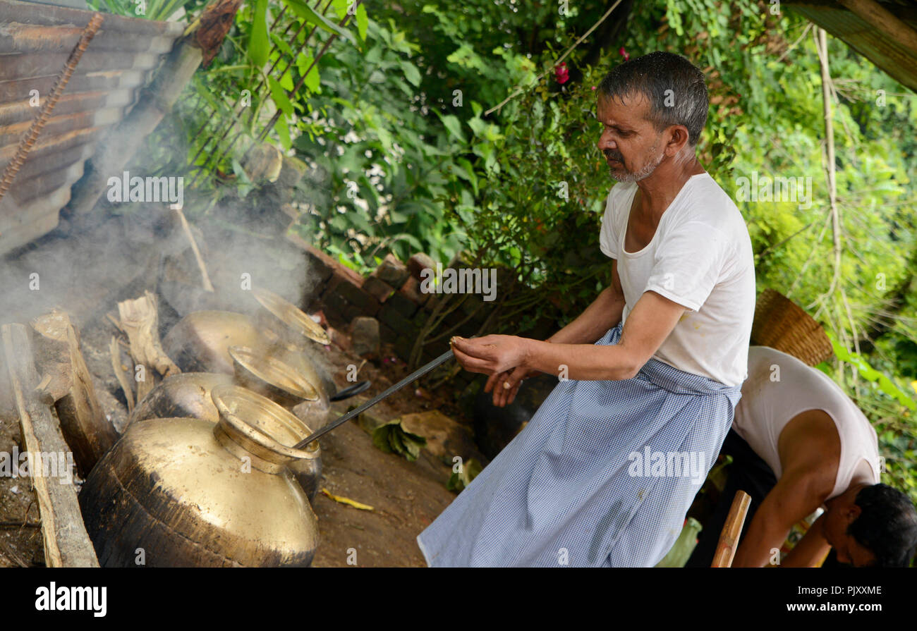 Cooking Food Outdoors Using Fire Woods in Village Stock Photo - Alamy