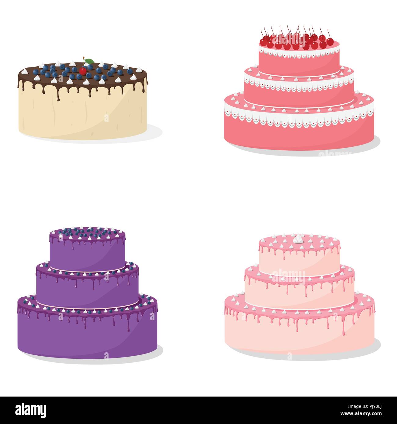 Cartoon Cakes Collection Stock Vector Image & Art - Alamy