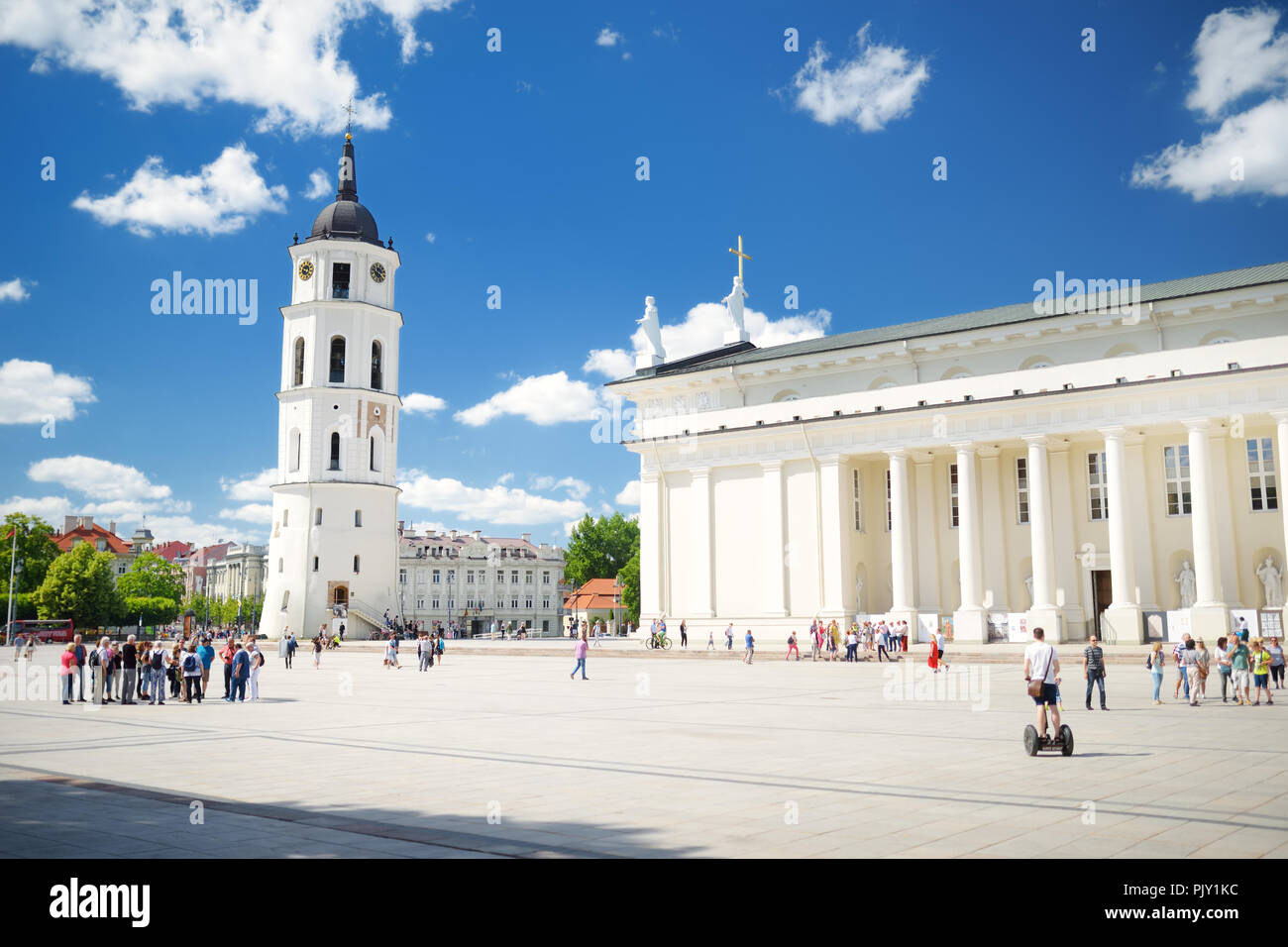 VILNIUS, LITHUANIA - JUNE 15, 2018: The Cathedral Square, main square ...