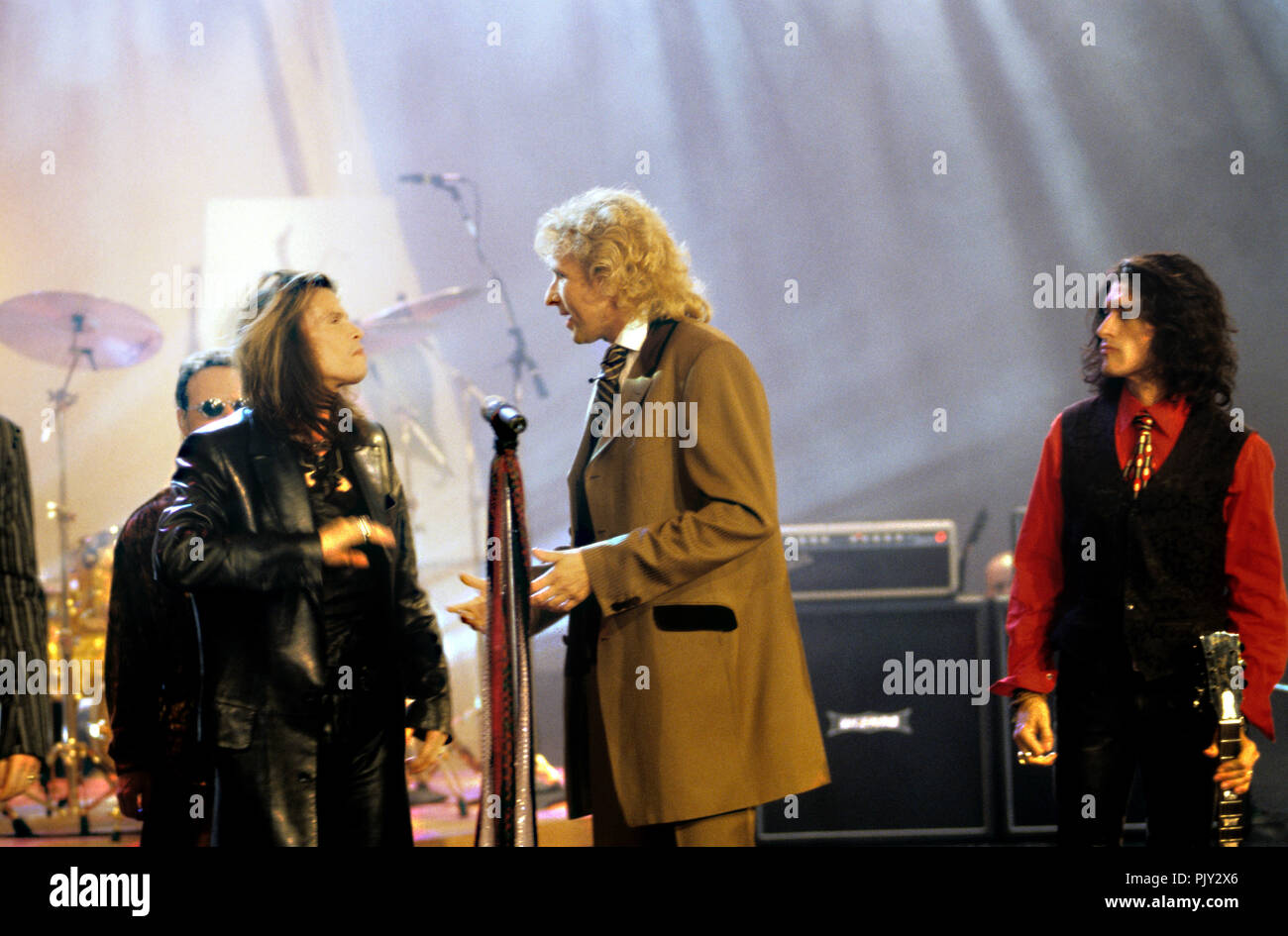 Aerosmith (v.l. Steven Tyler, Thomas Gottschalk, Joe Perry) on 08.11. ...