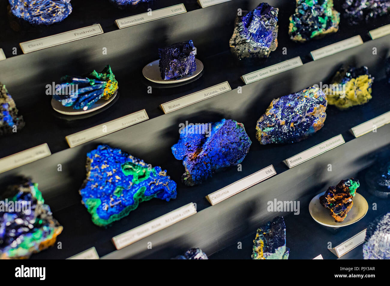 3 SEPTEMBER 2018, VIENNA, AUSTRIA: Collection of minerals of stones and ...