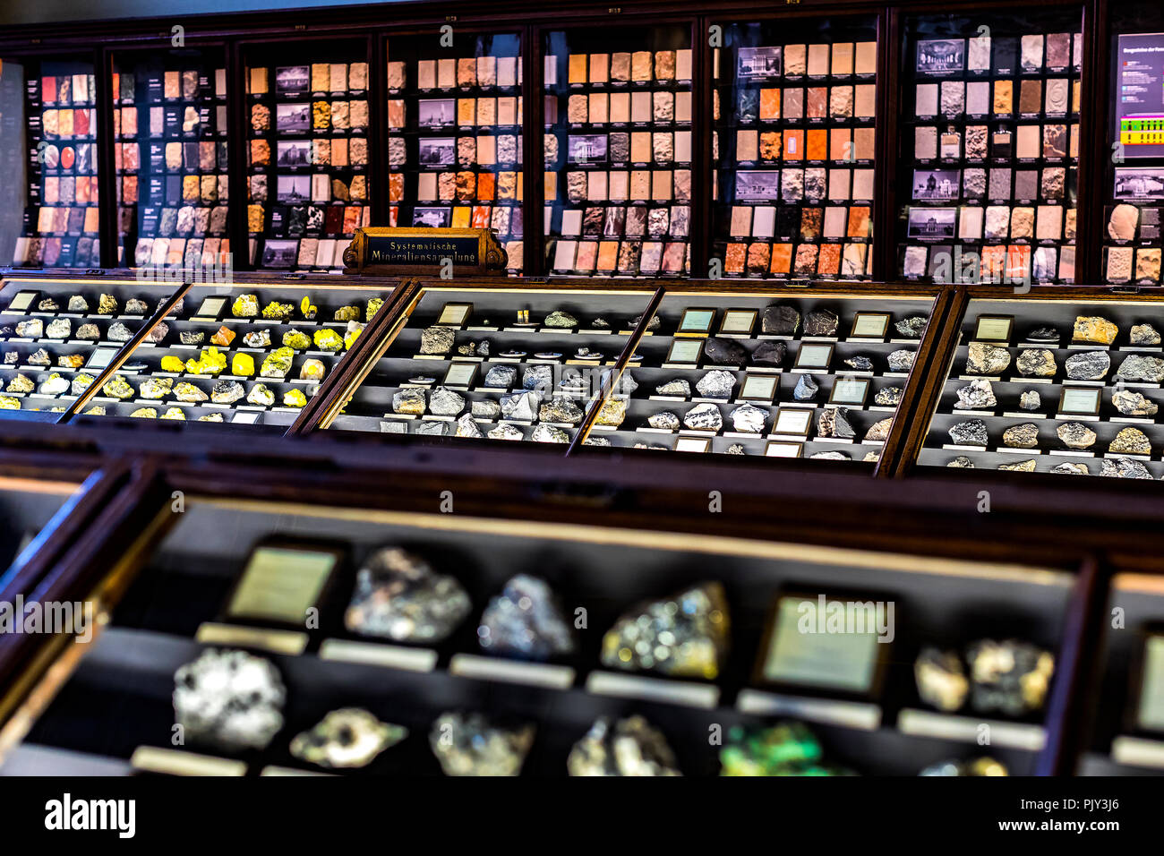 3 SEPTEMBER 2018, VIENNA, AUSTRIA: Collection of minerals of stones and ...