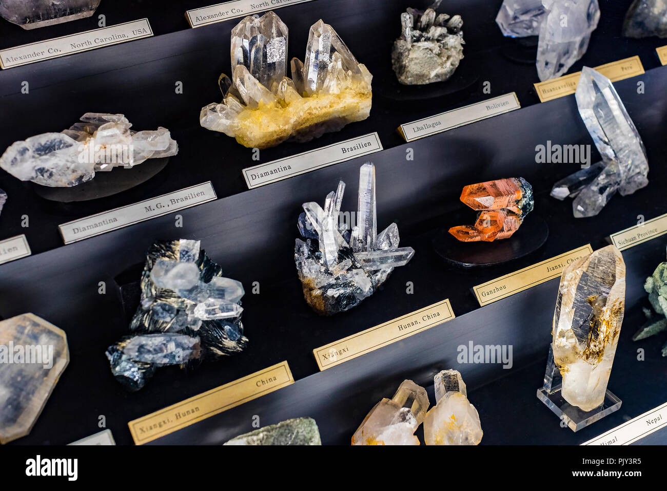 3 SEPTEMBER 2018, VIENNA, AUSTRIA: Collection of minerals of stones and ...