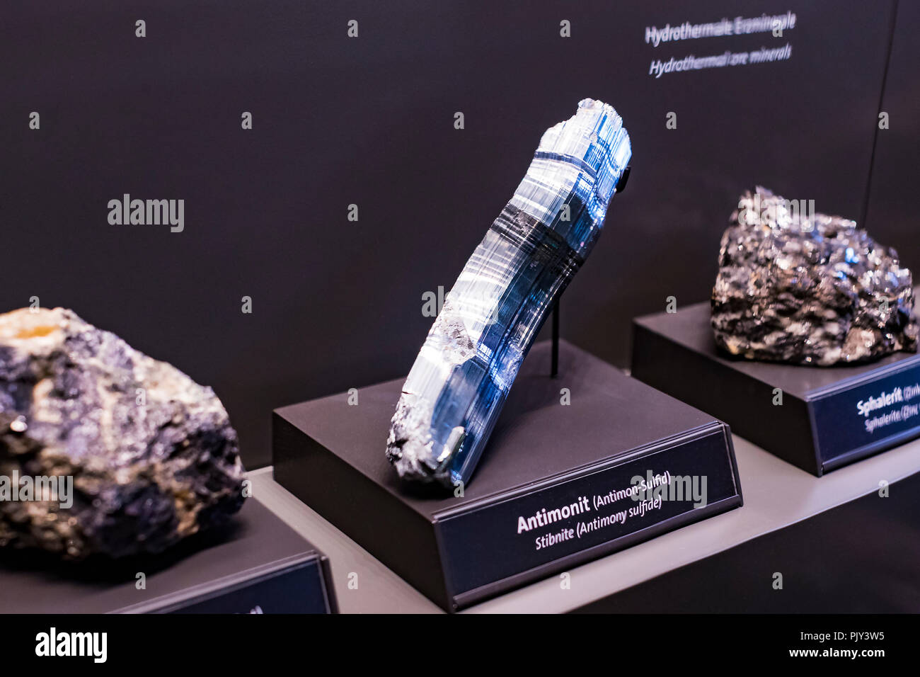 3 SEPTEMBER 2018, VIENNA, AUSTRIA: Collection of minerals of stones and ...