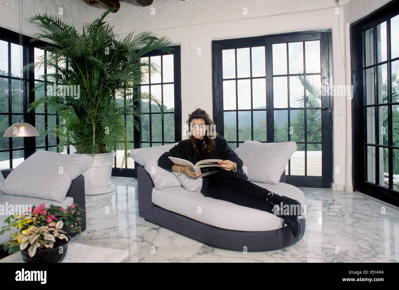 Sandra Lauer on 17.01.1991 in Ibiza. | usage worldwide Stock Photo - Alamy