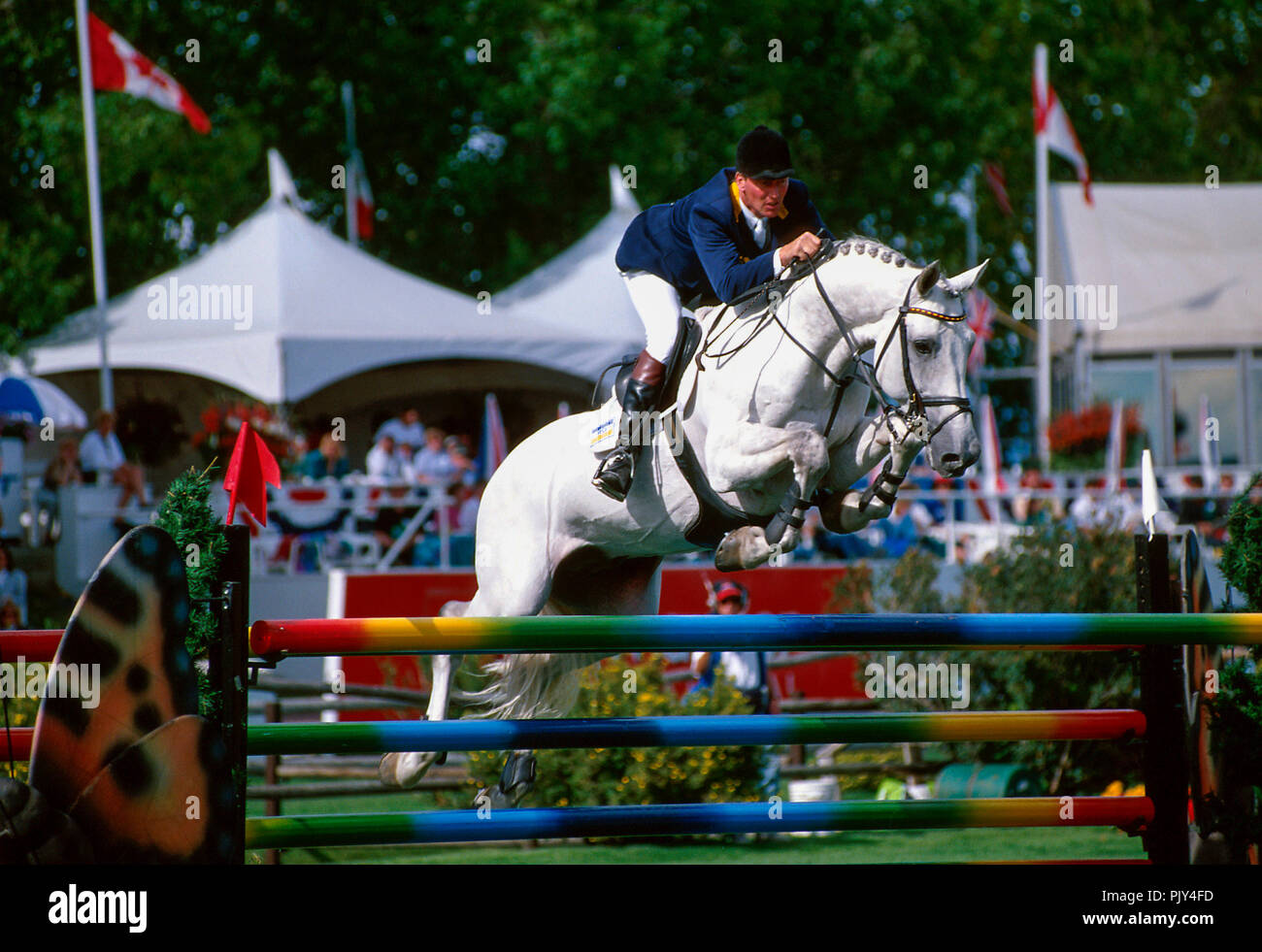 CSIO Masters, Spruce Meadows, September 1996, Jos Lansink (NED) riding ...