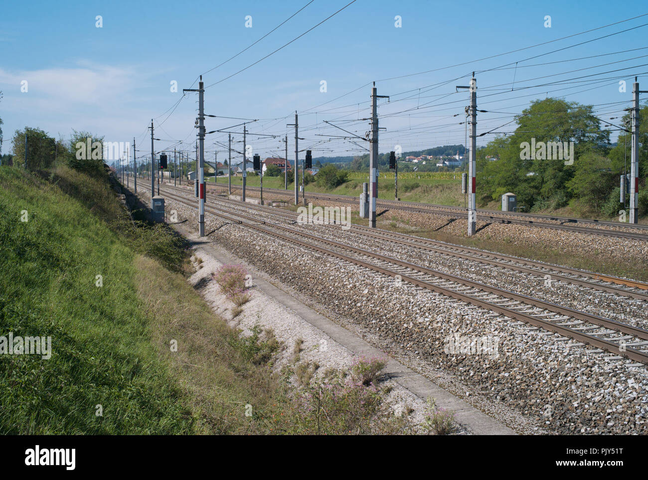 Westbahn Railroad Tracks in the Field in the Mostviertel Region of ...