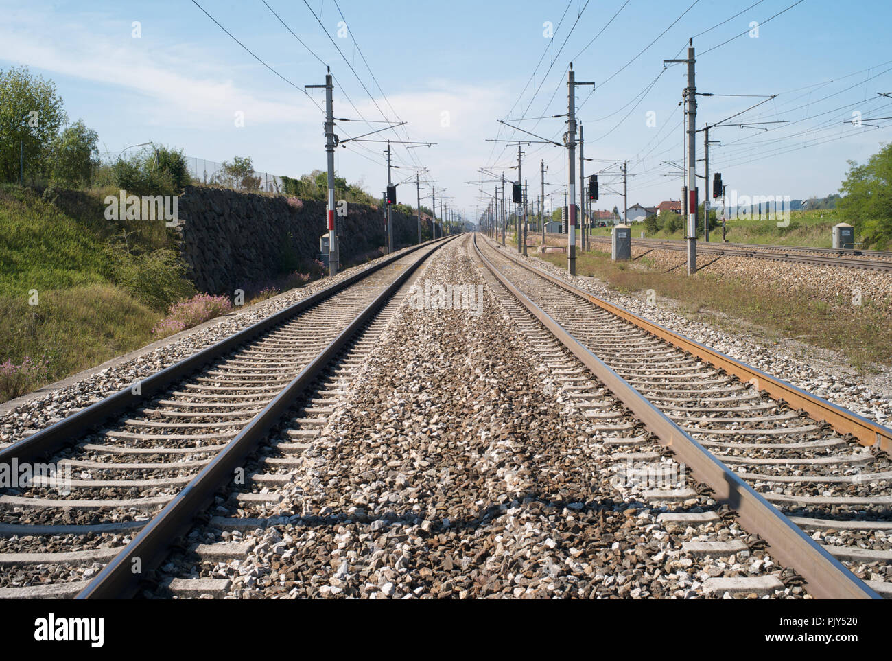 Railroad green field hi-res stock photography and images - Alamy