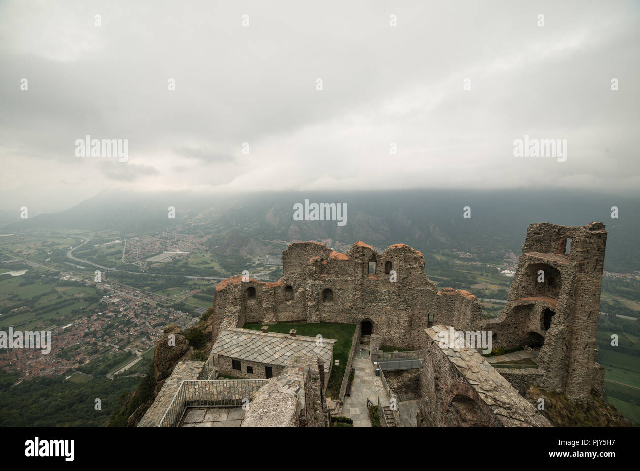 Sacra di San Michele, Torino. Monastery ruins Stock Photo - Alamy