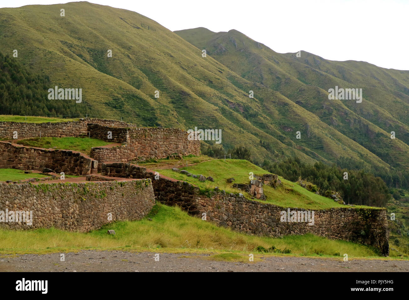 Puka Pukara or Red Fortress, the remains of Inca fortress made from ...