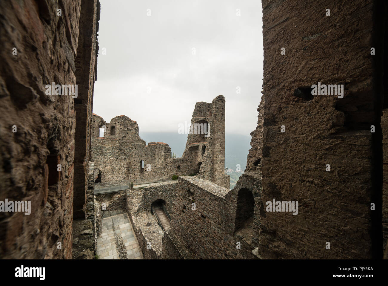 Sacra di San Michele, Torino. Monastery ruins Stock Photo - Alamy