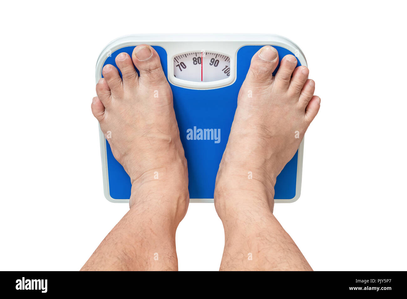 men Weighing,isolated on white background with clipping path Stock ...