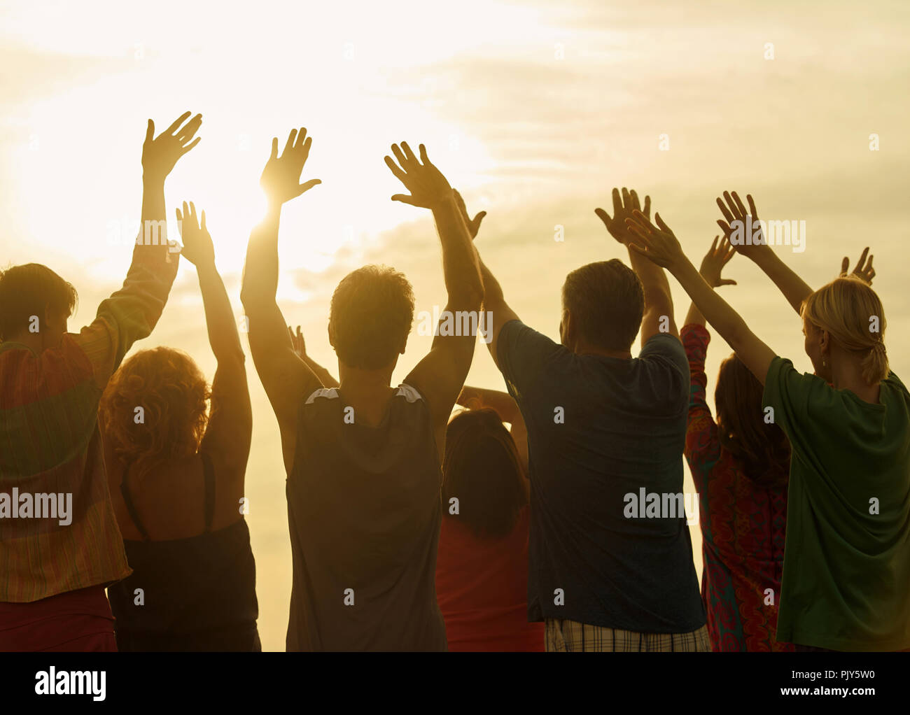 Greeting the sun Stock Photo - Alamy