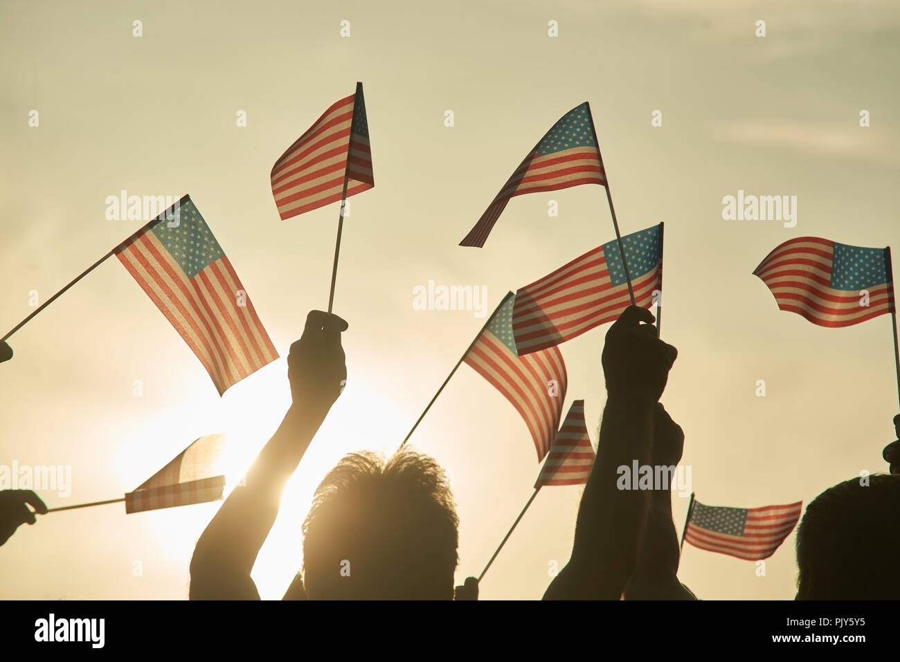 Kids waving flags hi-res stock photography and images - Alamy