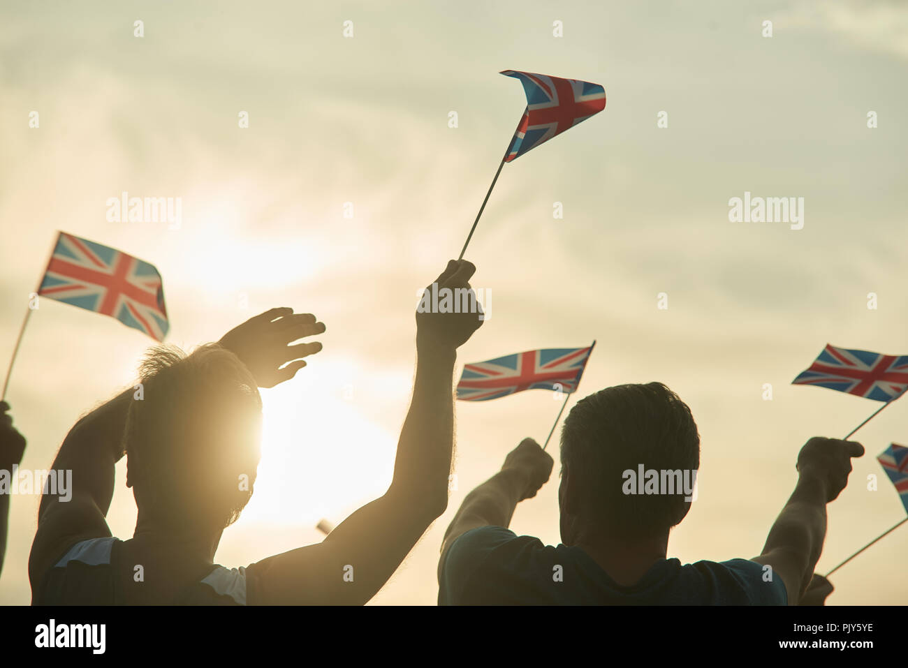 Two men with british flags Stock Photo - Alamy