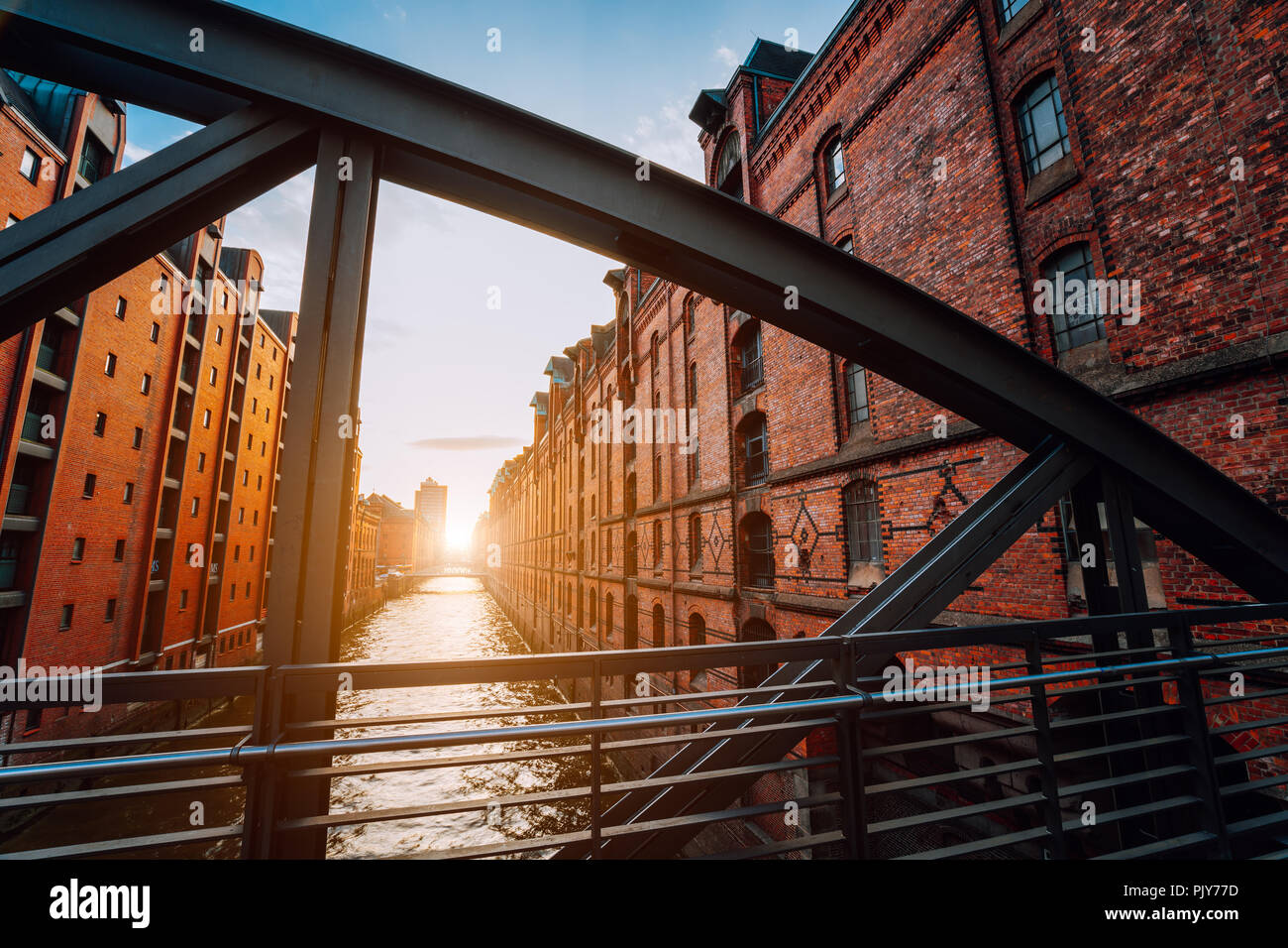 The red brick warehouse - Speicherstadt district in Hamburg Germany ...